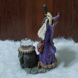 Medieval Legends | Accents | Purple Wizard With Crystal Ball Statue ...